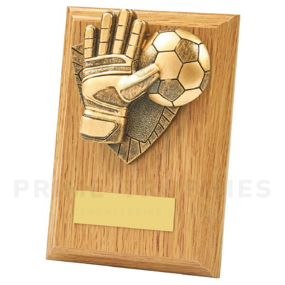 Wood Plaque with Goalie Football Trim | Prime Trophies