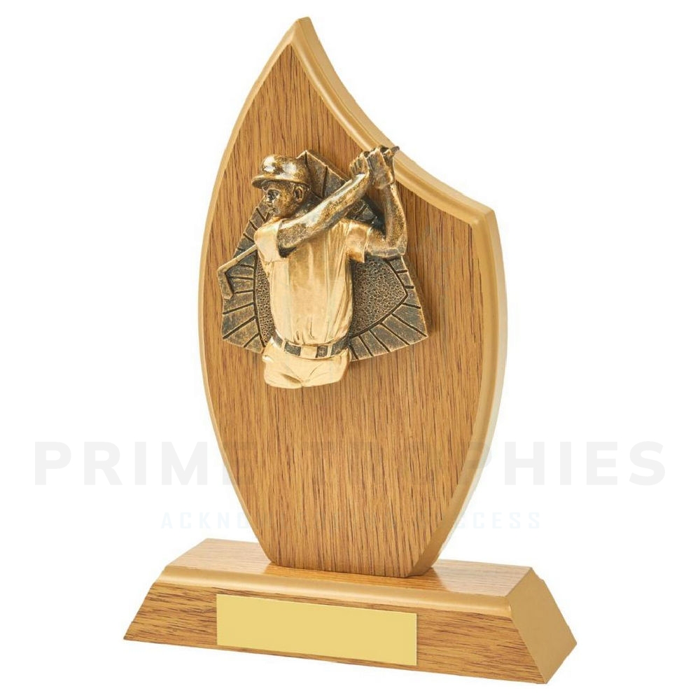 Wooden Tear Male Golfer Golf Trophy | Prime Trophies