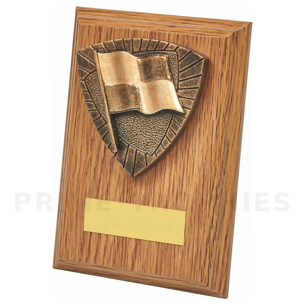 Wood Plaque with Assistant Referee Trim | Prime Trophies