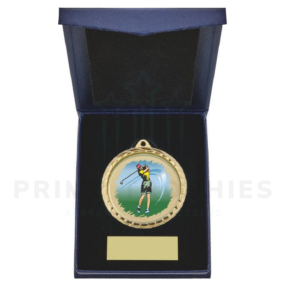 60mm Female Golfer Medal in Case | Prime Trophies