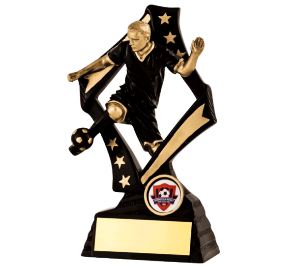 Black & Gold Football Action Trophy | Prime Trophies