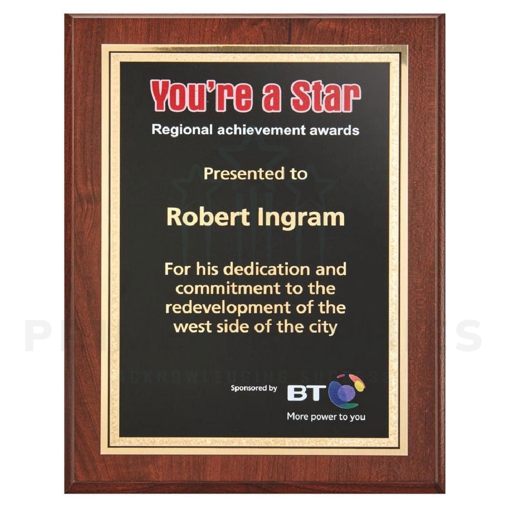 Presentation Corporate Plaque with Colour Print | Prime Trophies