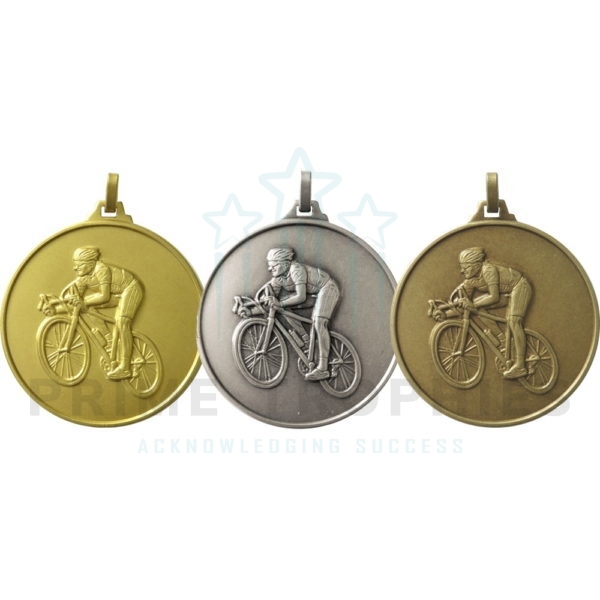 52mm Detailed Cycling Medal | Prime Trophies