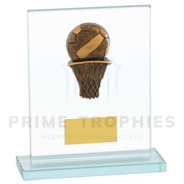 Jade Glass Trophy with Netball Insert | Prime Trophies